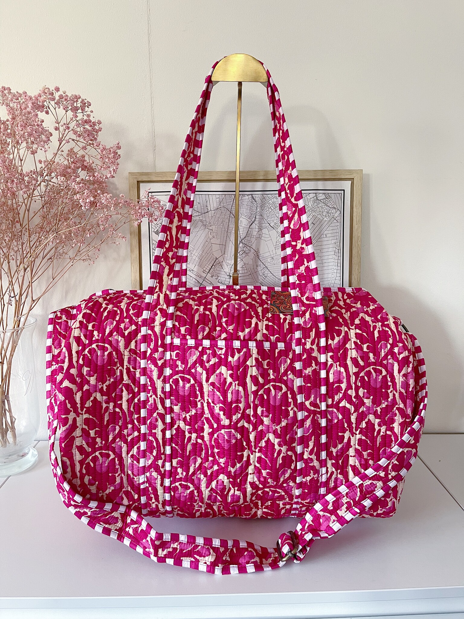 Yasmina Flower Travel Bag / Red Pink - Hello My Love