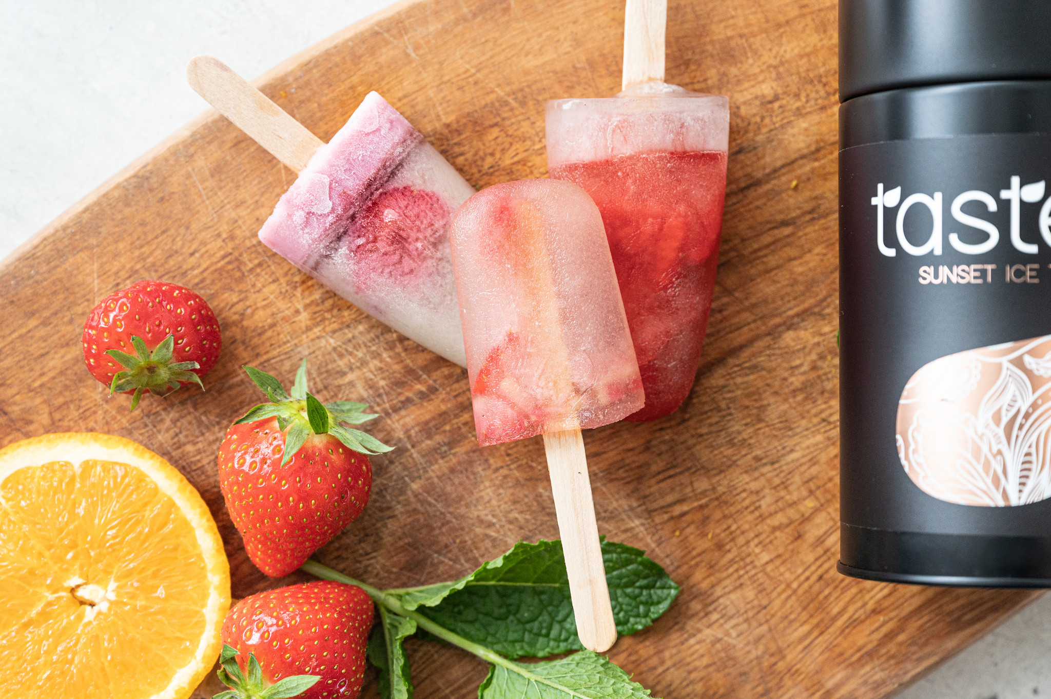 RECEPT | Sunset Ice Tea aardbei ijsjes - Tastea B.V.