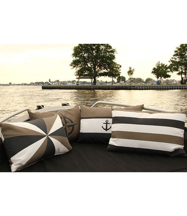 Bootkussen Mud Race eigen bootnaam beige bruin - Vreeken