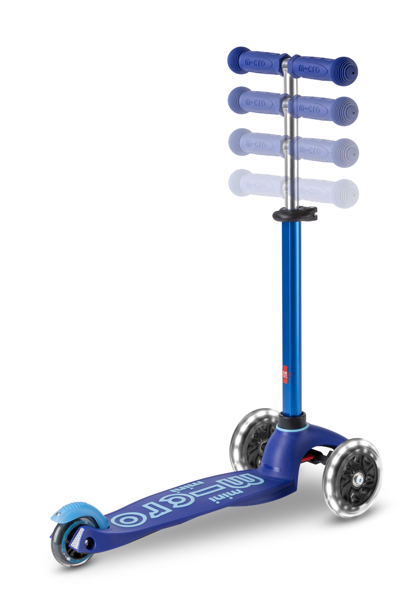 Mini Micro scooter 3in1 Deluxe Push LED - Blue | Free Shipping - Micro Step