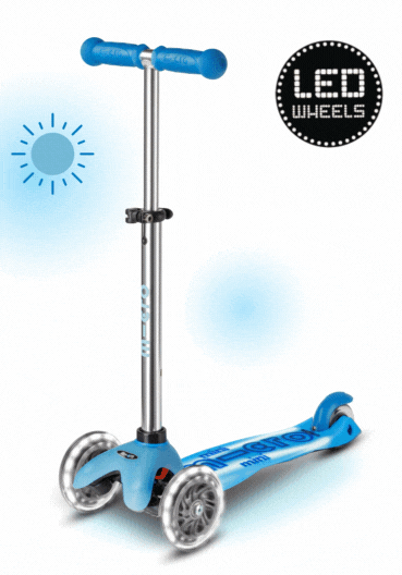 Mini Micro scooter Deluxe Glow LED Plus Arctic Blue | Free Shipping ...