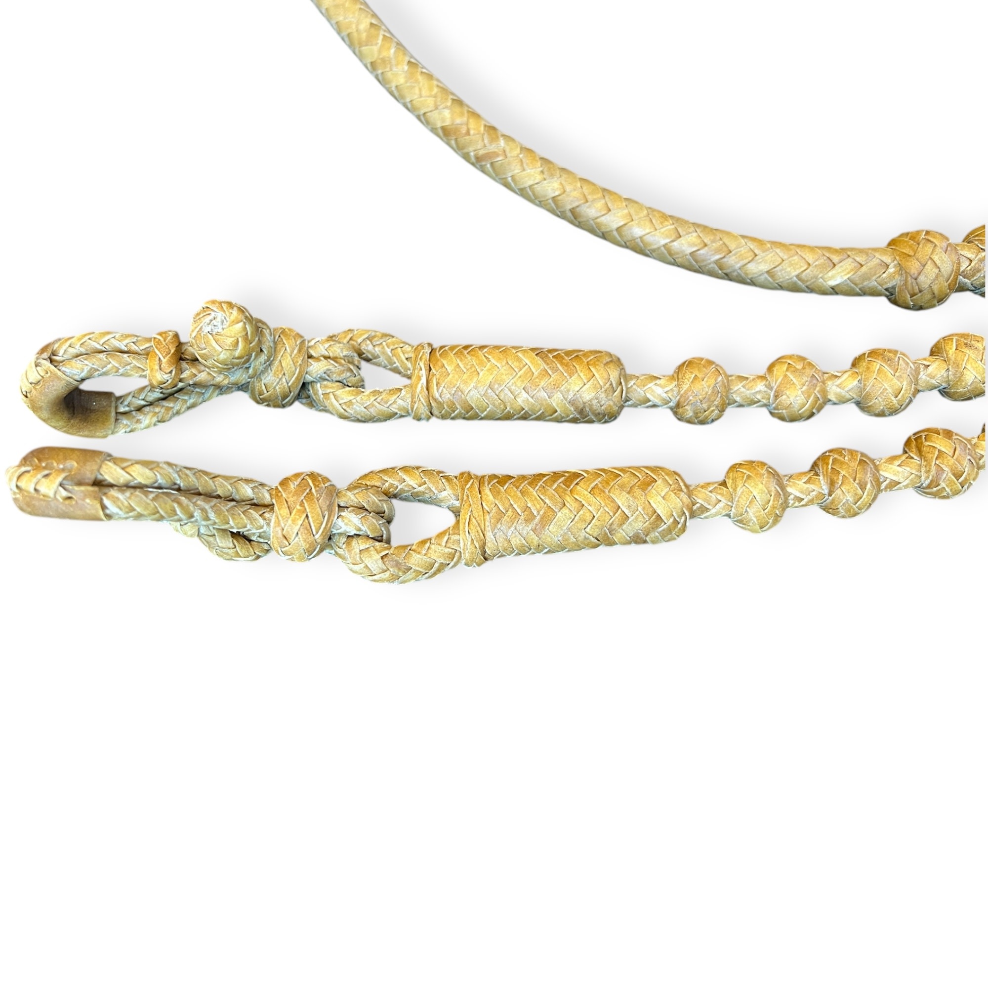 Handmade Rawhide Romal Natural 12plt - EURO-HORSE western riding supplies