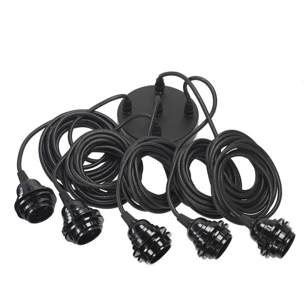 Lampfitting voor Plafond - Zwart - 5 Fittings - dePauwWonen