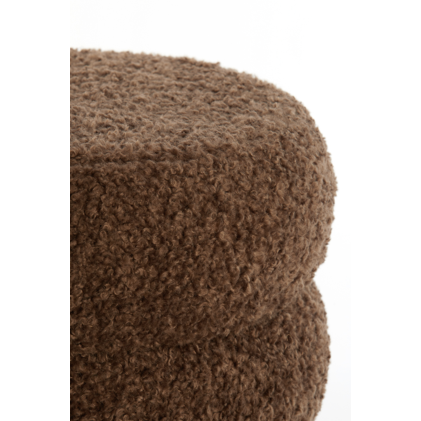 6866013 - Poef Ø40x45 cm JOBBI beige+mat zwart - dePauwWonen