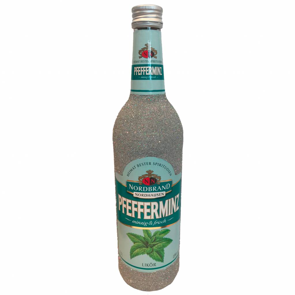 Glitzer Nordbrand Pfeffi - Original Bling Flasche - Glitzerwerft
