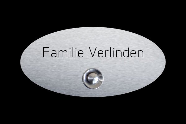 Deurbel RVS 316 AFM:135 x 60 MIDDEN - Luxenaamplaat