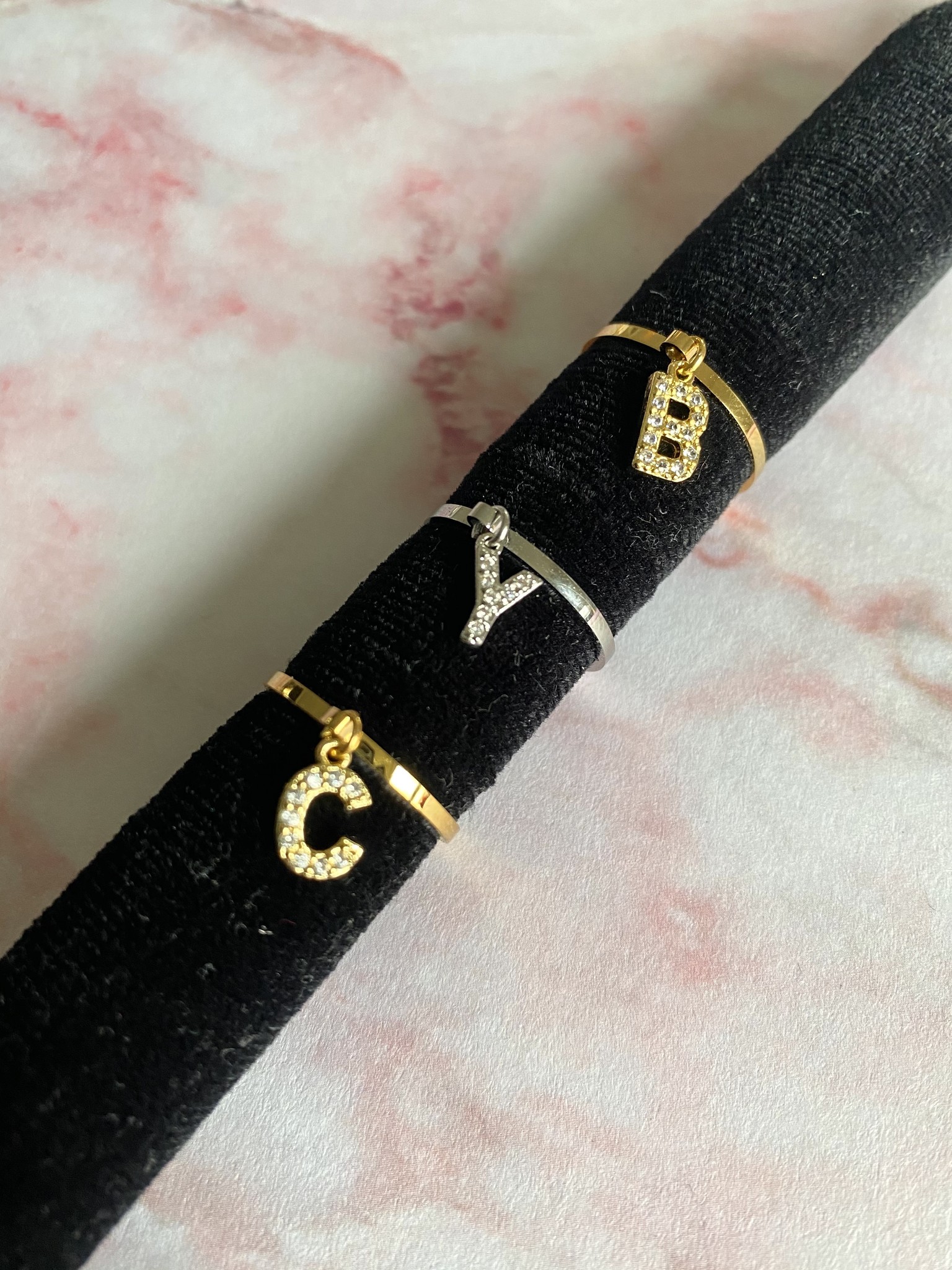 Diamond Letter Ring - bycjewels