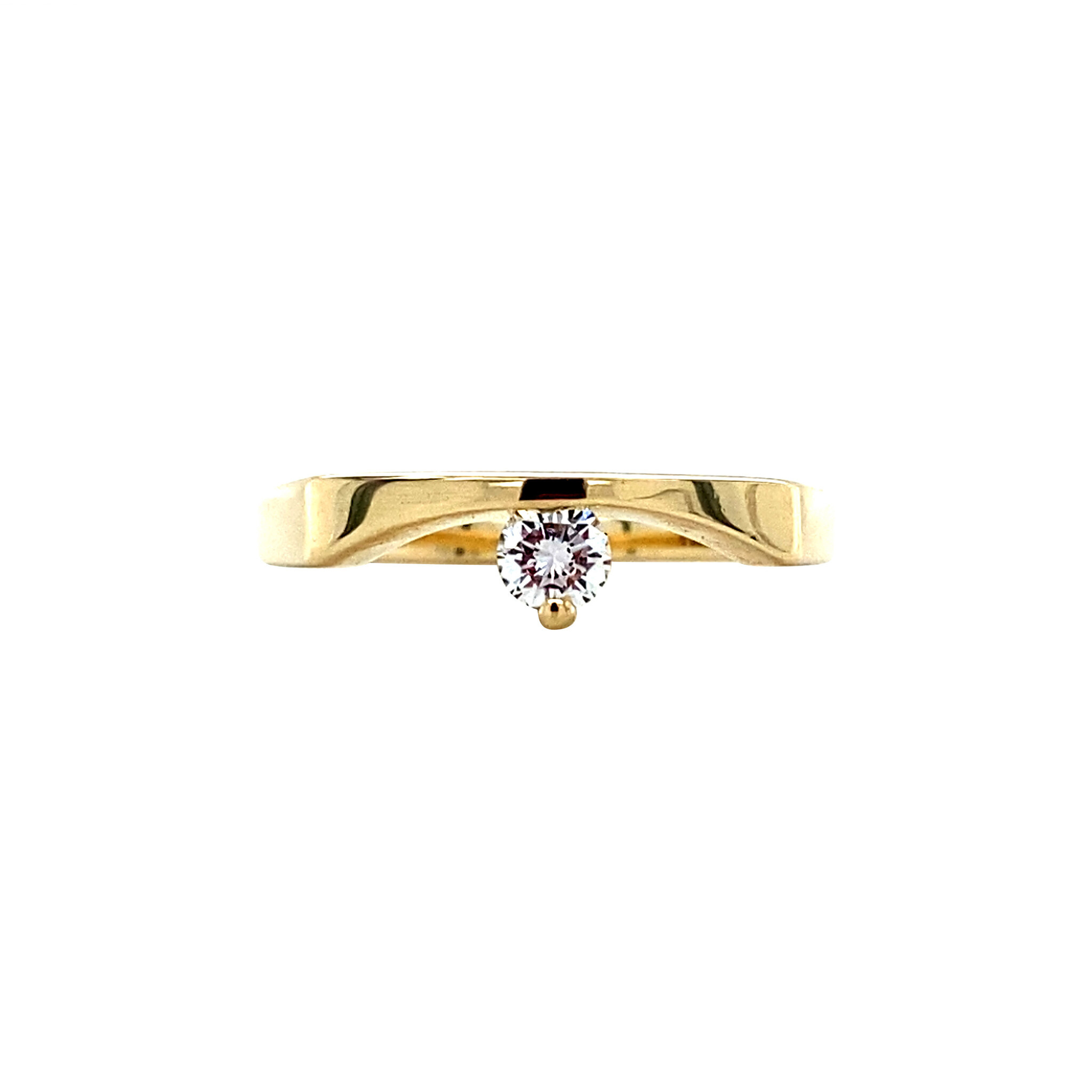 Gouden ring met diamant van Diamonde 14 karaat - 2eHandsSieraden.nl
