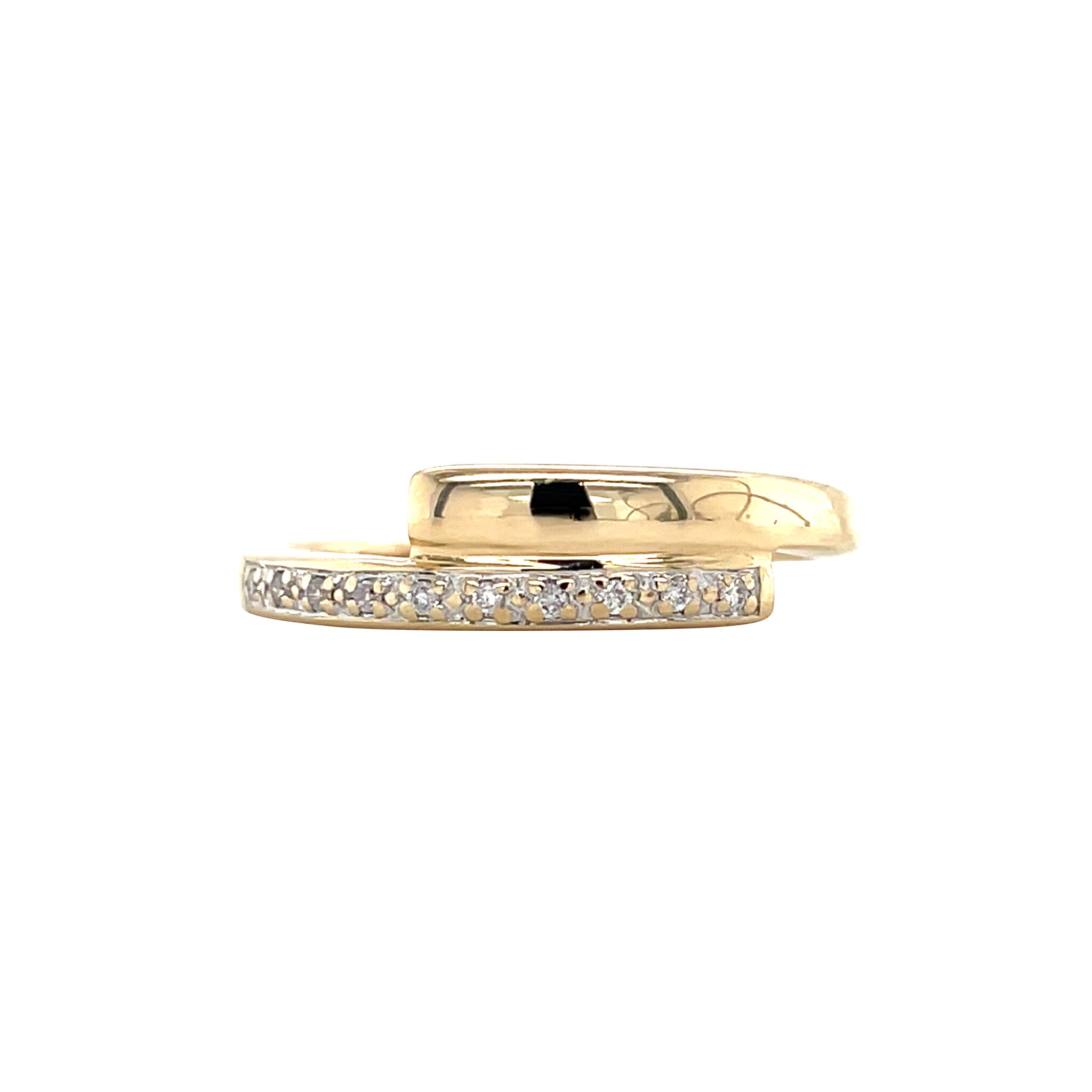 Gouden ring met diamant 14 karaat - 2eHandsSieraden.nl