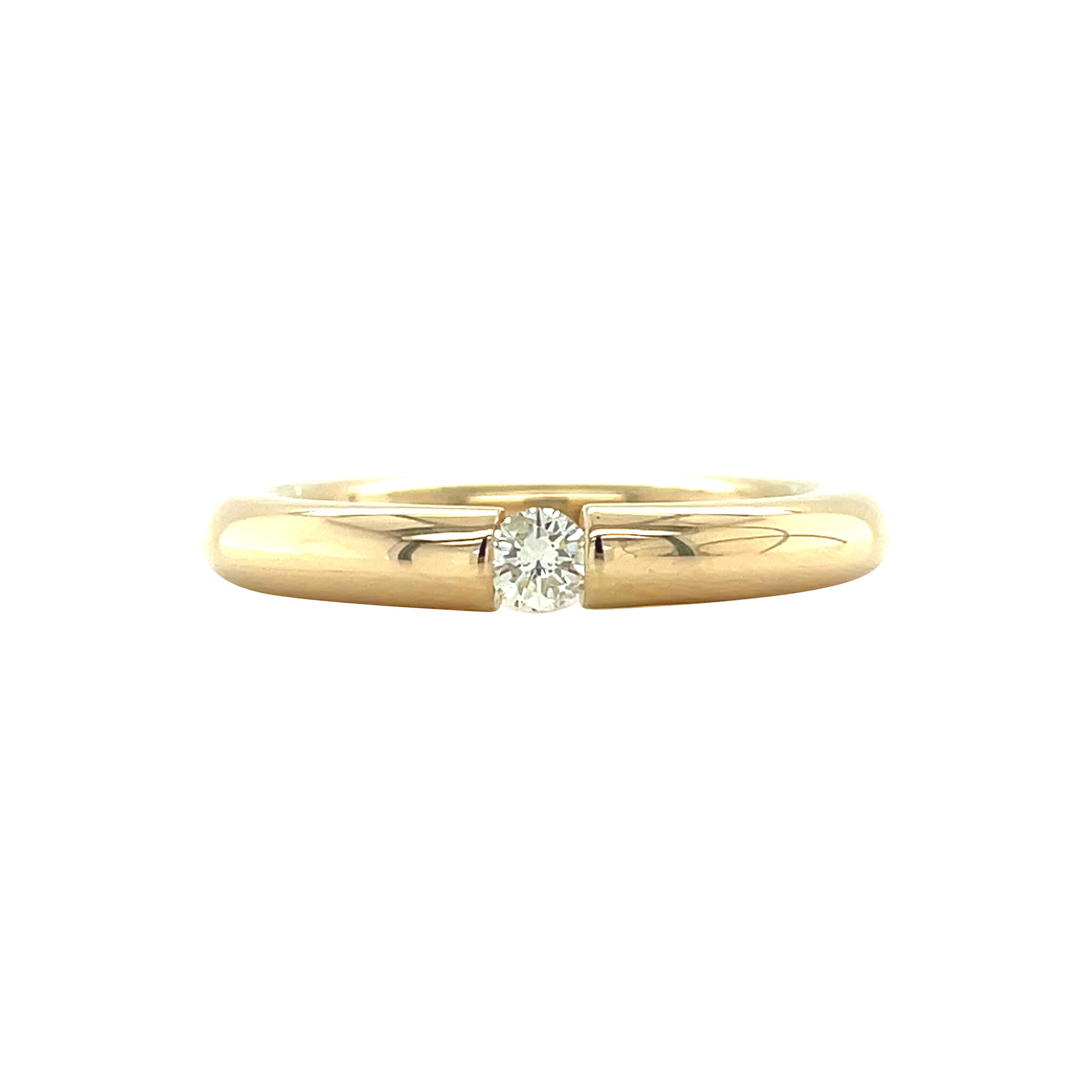 Gouden ring met diamant 18 karaat - 2eHandsSieraden.nl