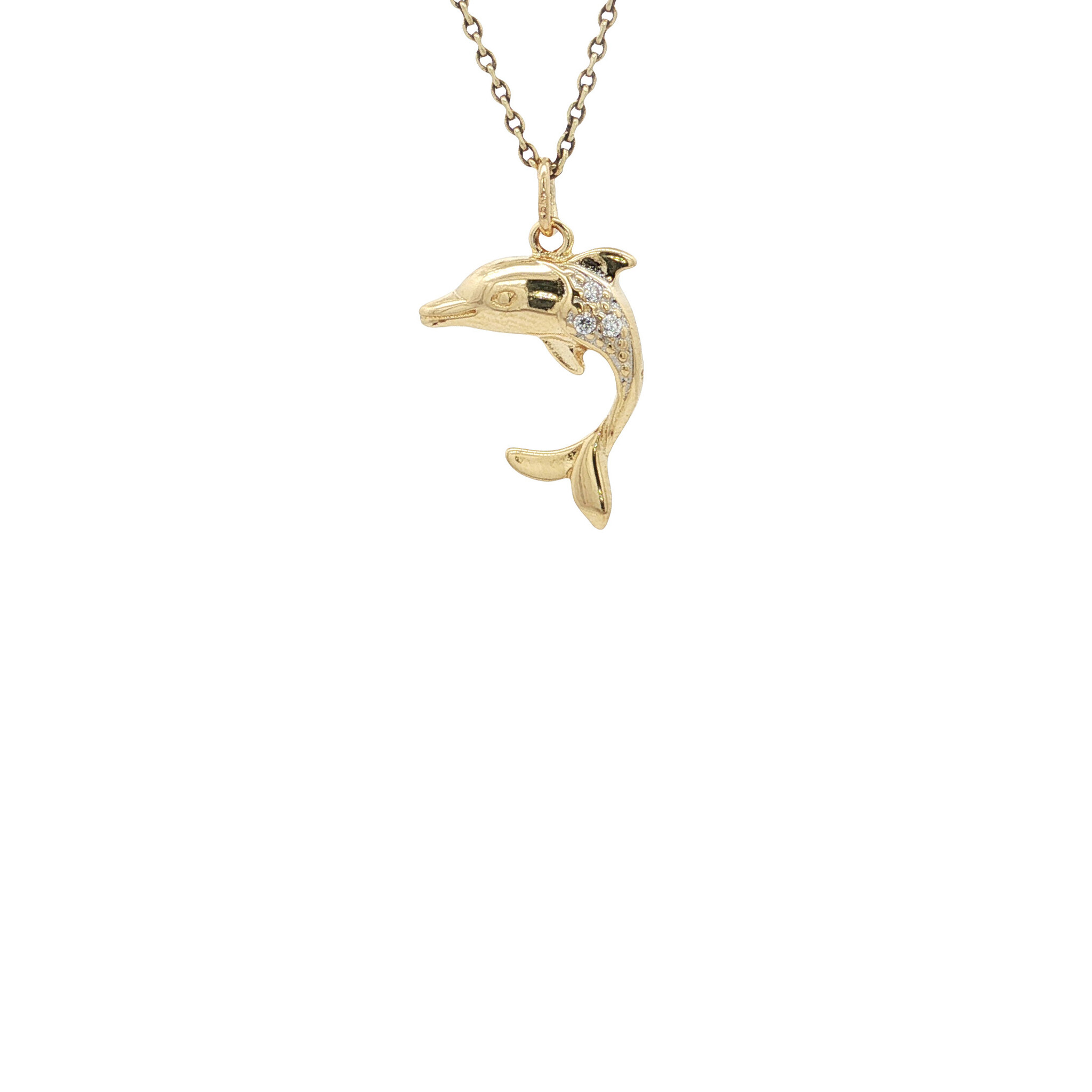 Gold dolphin pendant 14 karat - 2eHandsSieraden.nl