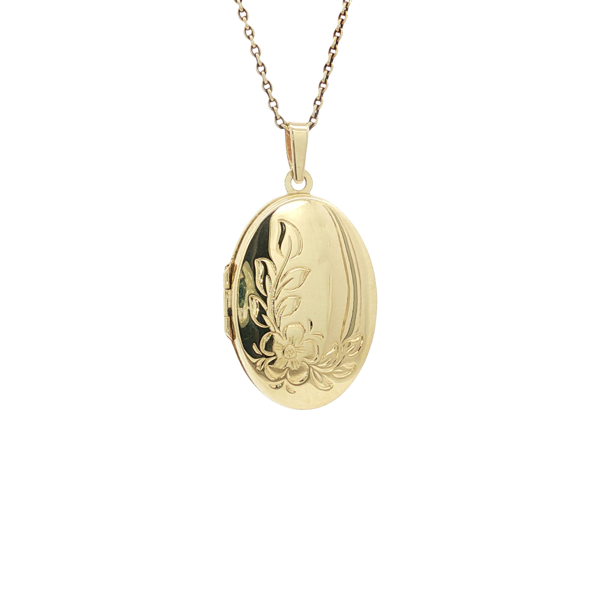 Gold medallion with engraving 14 karat - 2eHandsSieraden.nl
