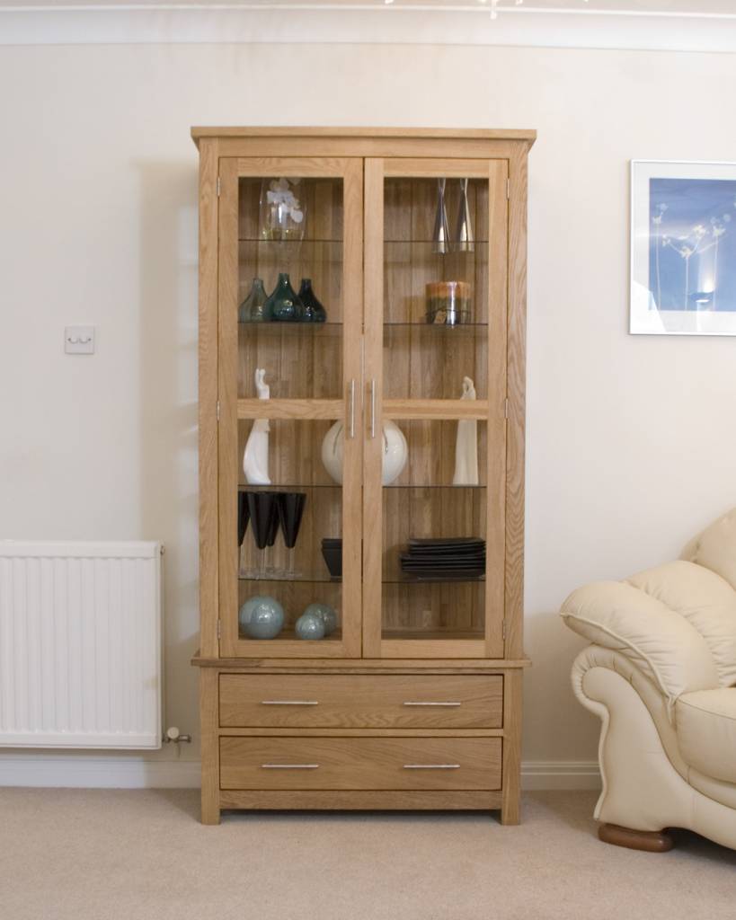 Opus Oak Glass Display Unit - Freitaslaf Net LTD