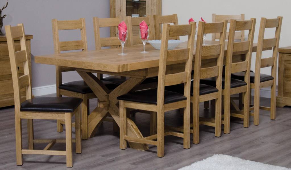 Deluxe Oak x Leg Extending Dining Table - Freitaslaf Net LTD ...