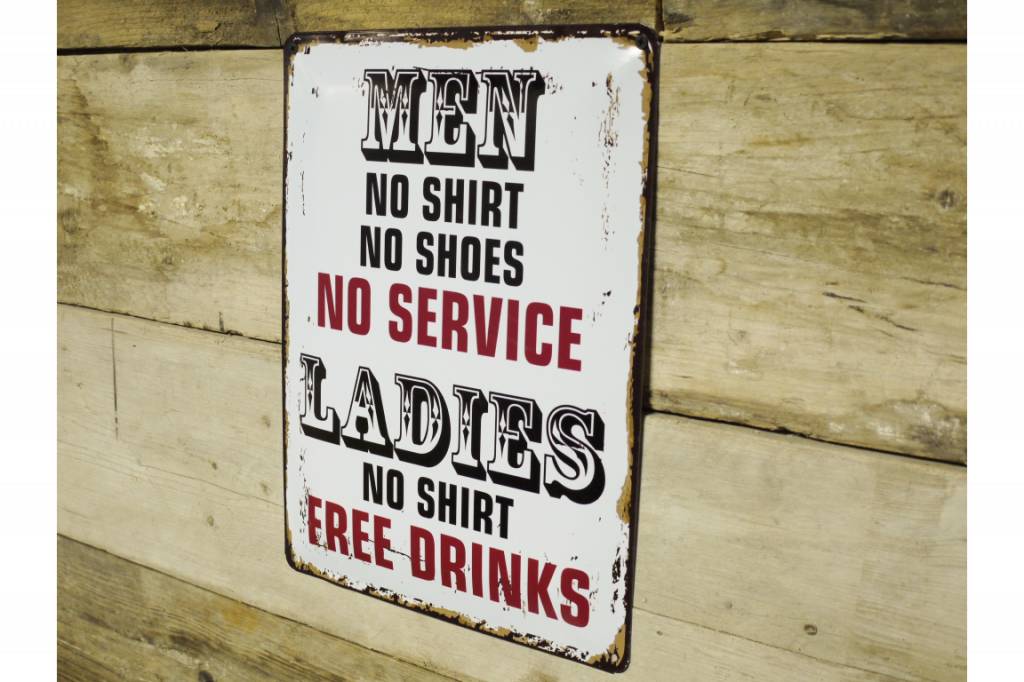 Men No Shirt - Metal Sign - Freitaslaf Net LTD - Freitaslaf Net LTD