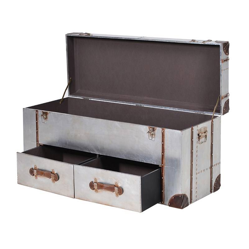 Silver 2 Drawer Trunk with Straps - Freitaslaf Net LTD