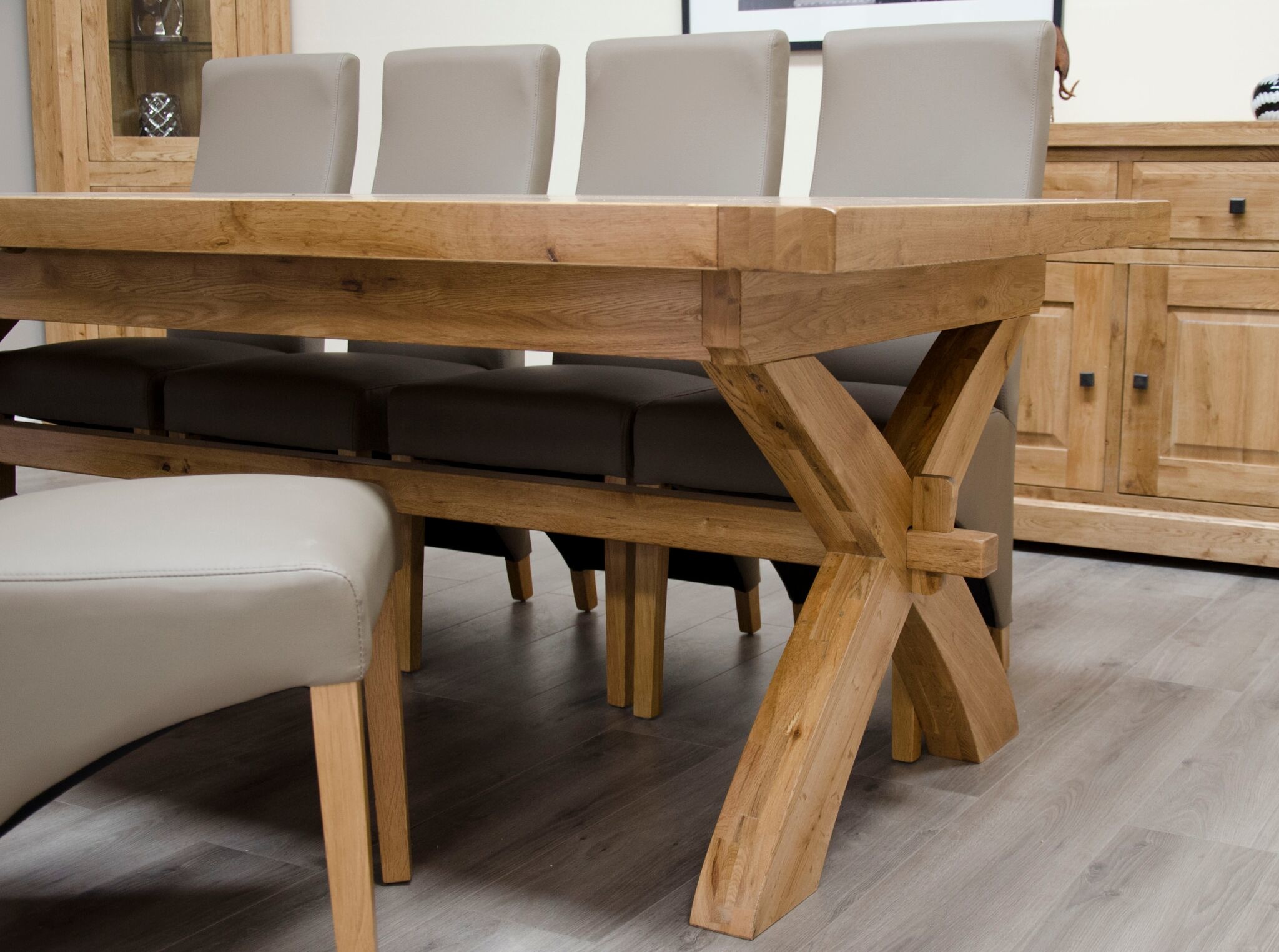Deluxe Oak Super X Leg Extending Dining Table - Freitaslaf Net LTD ...