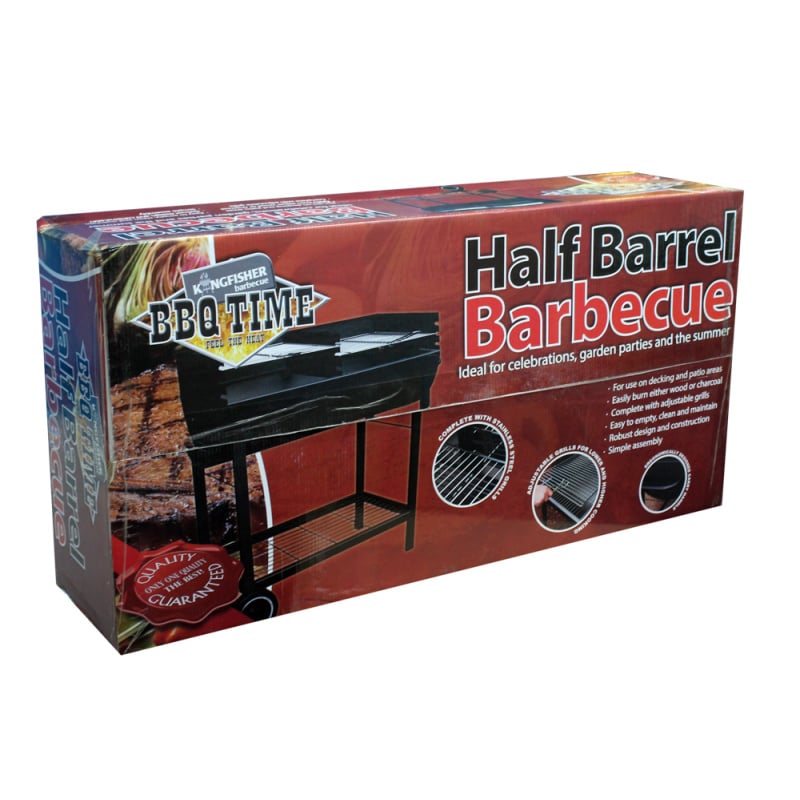Half Drum Barrel Steel BBQ - Freitaslaf Net LTD - Freitaslaf Net LTD