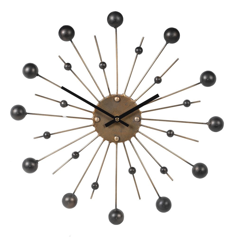 Gold Spike Black Ball Clock - Freitaslaf Net LTD - Freitaslaf Net LTD
