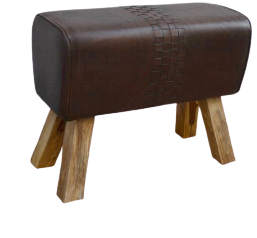 Brown Leather Pommel Horse Stool - Freitaslaf Net LTD - Freitaslaf Net LTD