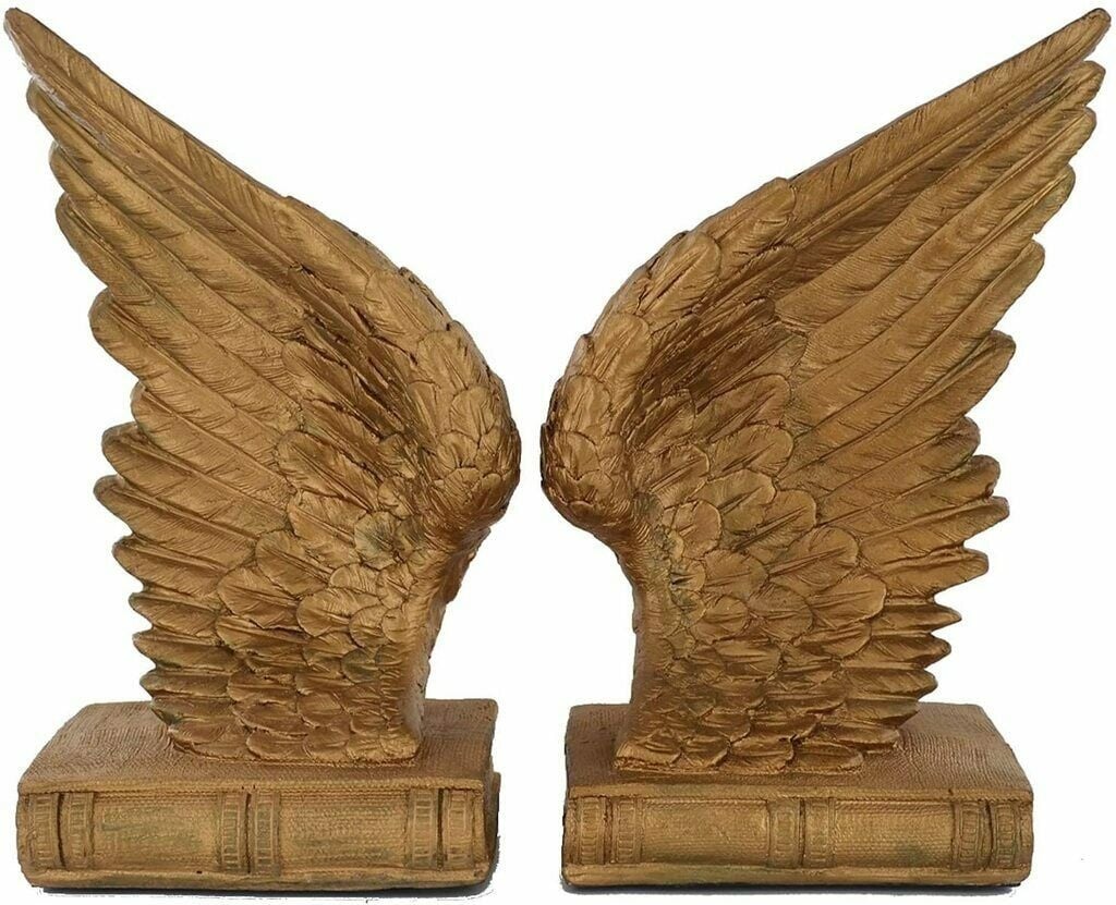 Gold Angel Wings Bookends - Freitaslaf Net LTD - Freitaslaf Net LTD