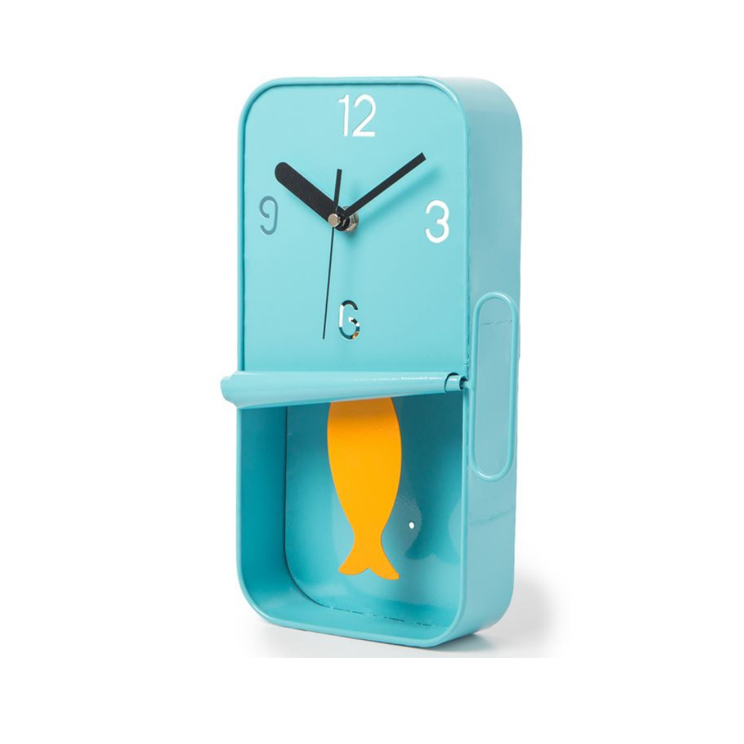 Blue Metal Sardine Tin Pendulum Wall Clock - Freitaslaf Net LTD ...