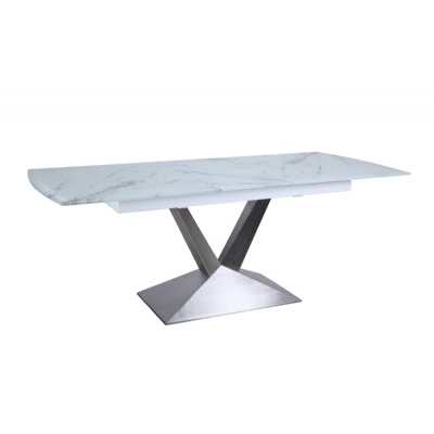 Marble Effect Extending Dining Table - Freitaslaf Net LTD