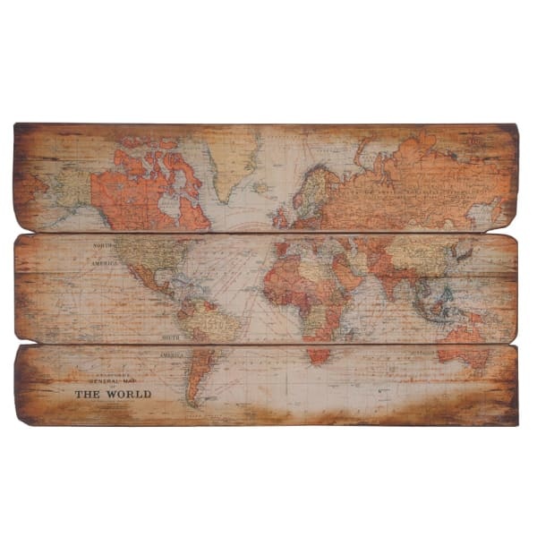 Large Wooden Plaque World Map - Freitaslaf Net LTD