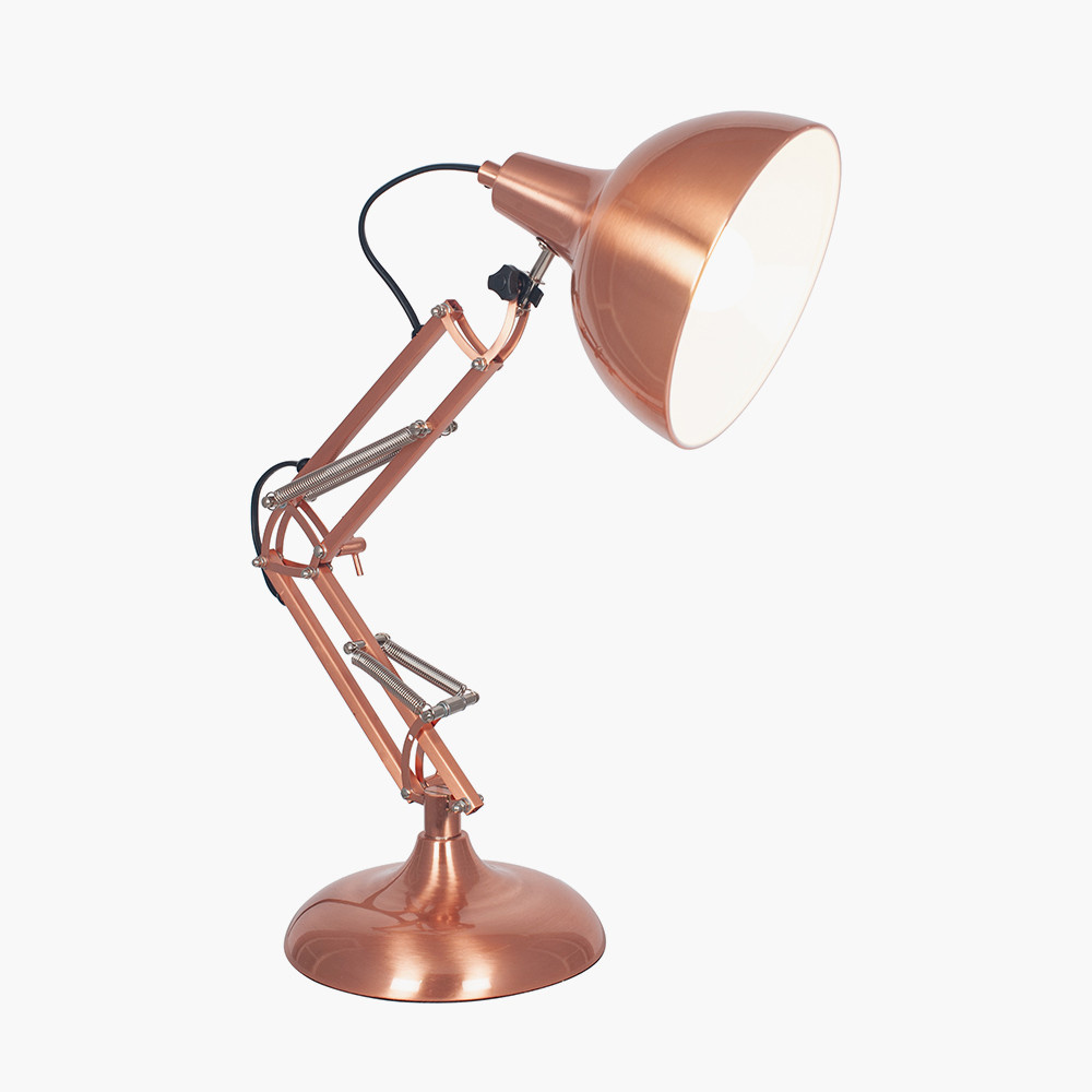 Brushed Copper Metal Angled Task Table Lamp - Freitaslaf Net LTD ...