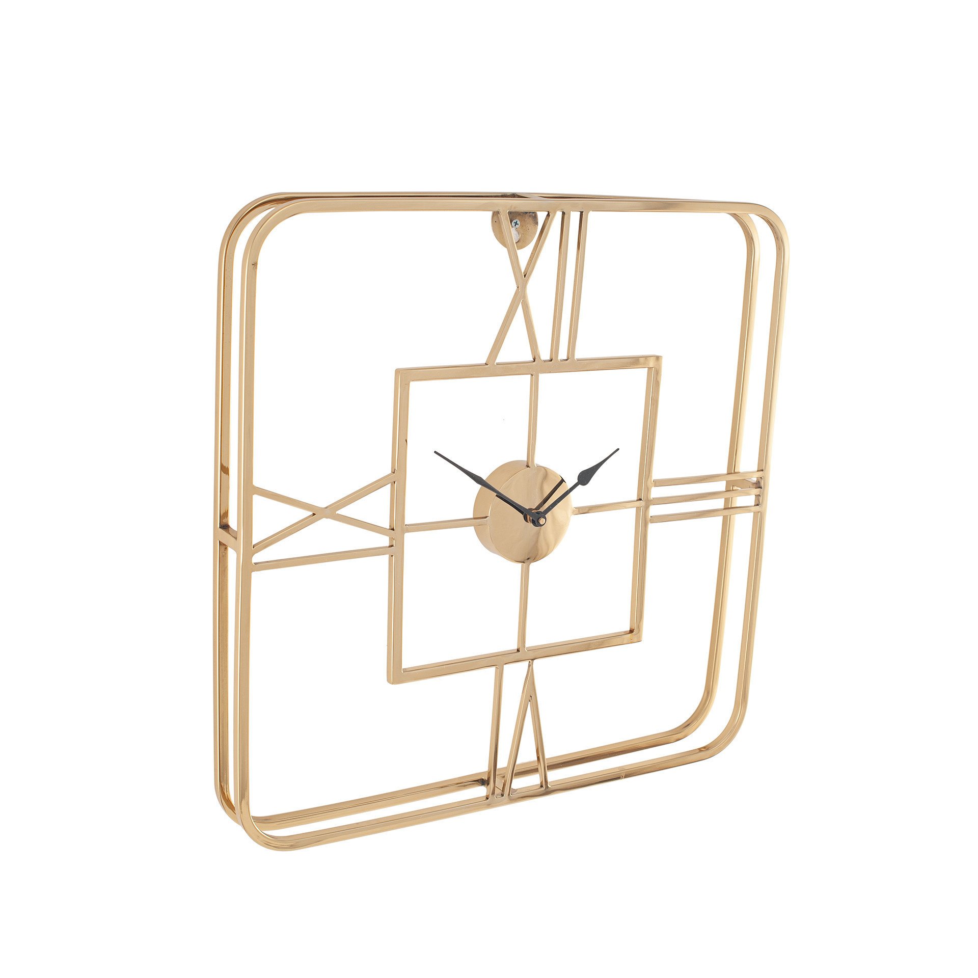 Gold Metal Square Wall Clock - Freitaslaf Net LTD - Freitaslaf Net LTD
