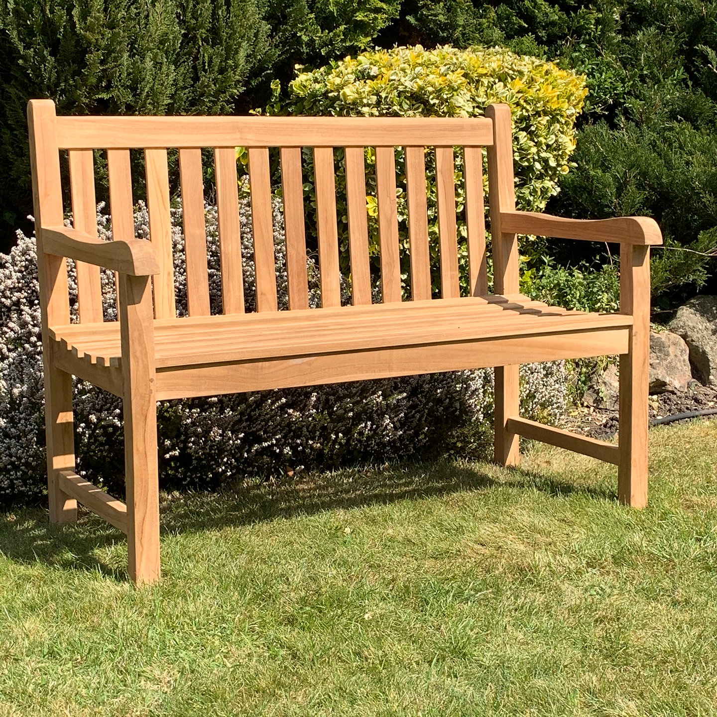 Teak 2 Seater Straight Back Bench - Freitaslaf Net LTD - Freitaslaf Net LTD