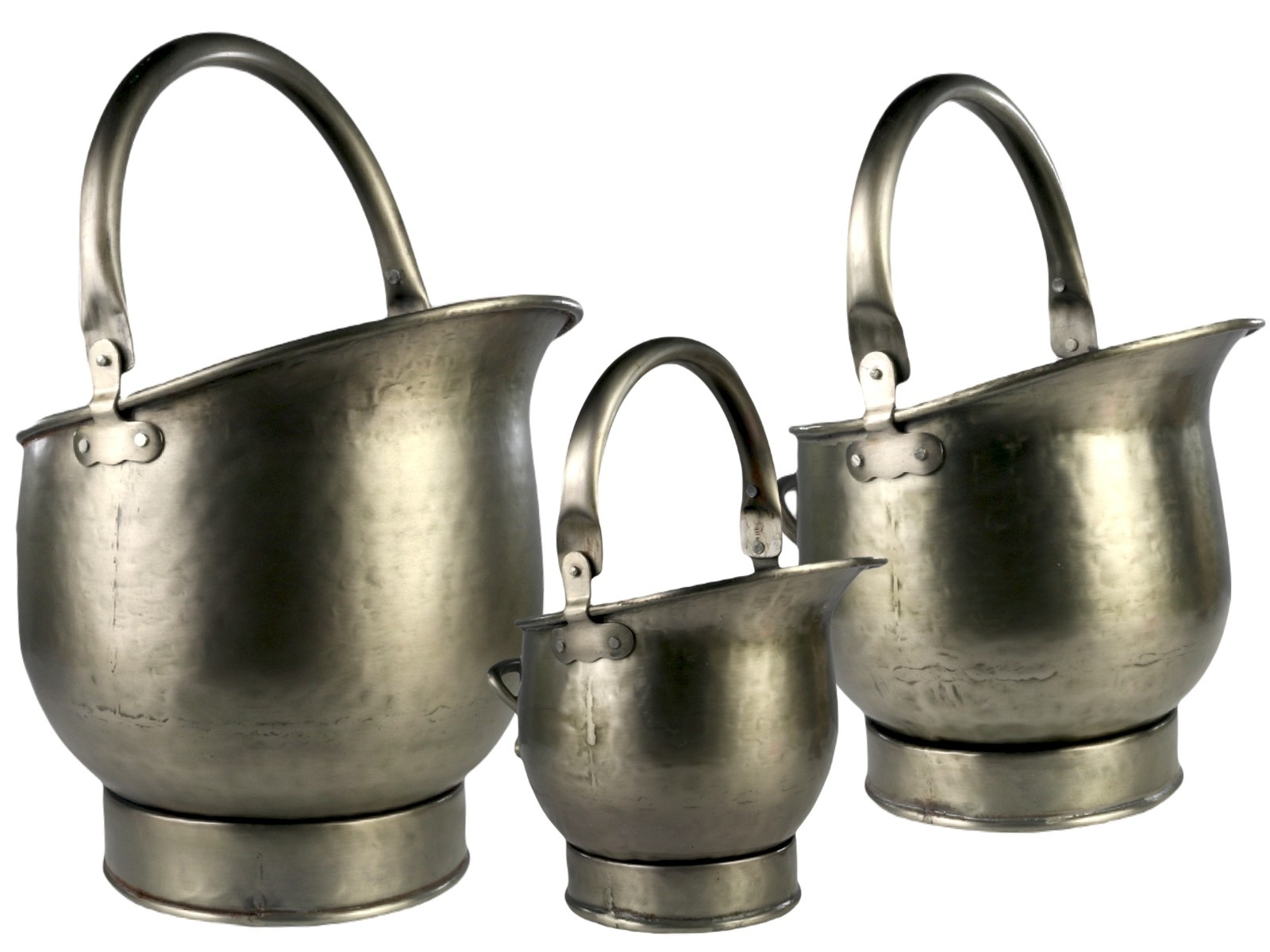 Set of 3 Coal Scuttles Antique Pewter Finish - Freitaslaf Net LTD ...