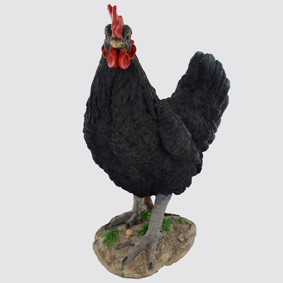 Large Standing Black Cockerel Ornament - Freitaslaf Net LTD