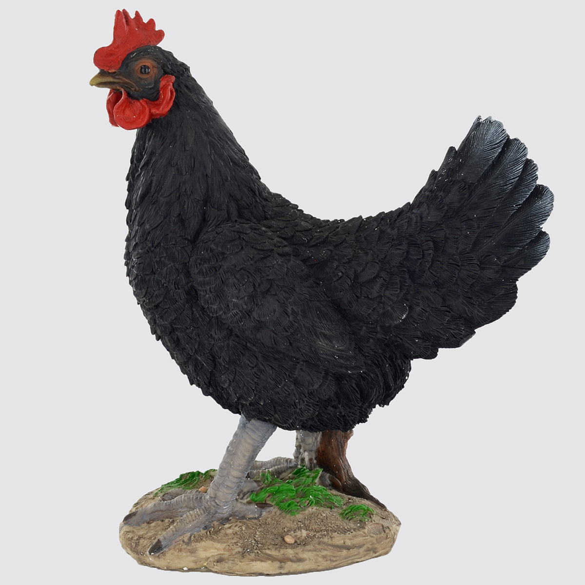 Large Standing Black Cockerel Ornament - Freitaslaf Net LTD