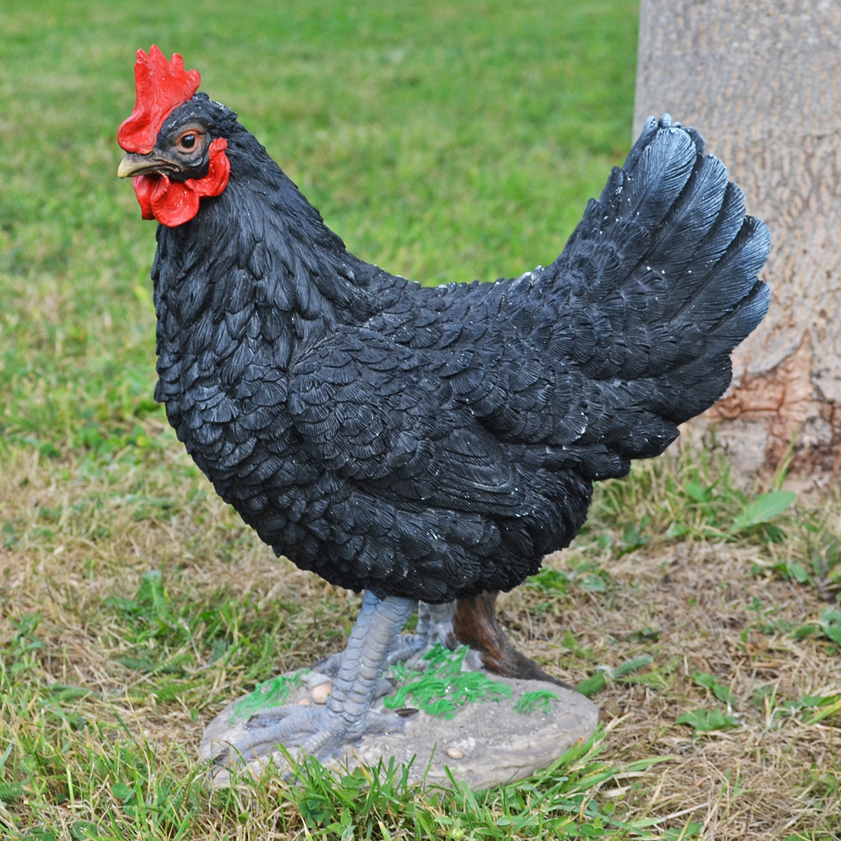 Large Standing Black Cockerel Ornament - Freitaslaf Net LTD