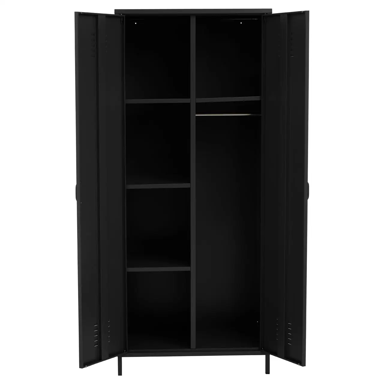 Two Door Black Metal Wardrobe - Freitaslaf Net LTD