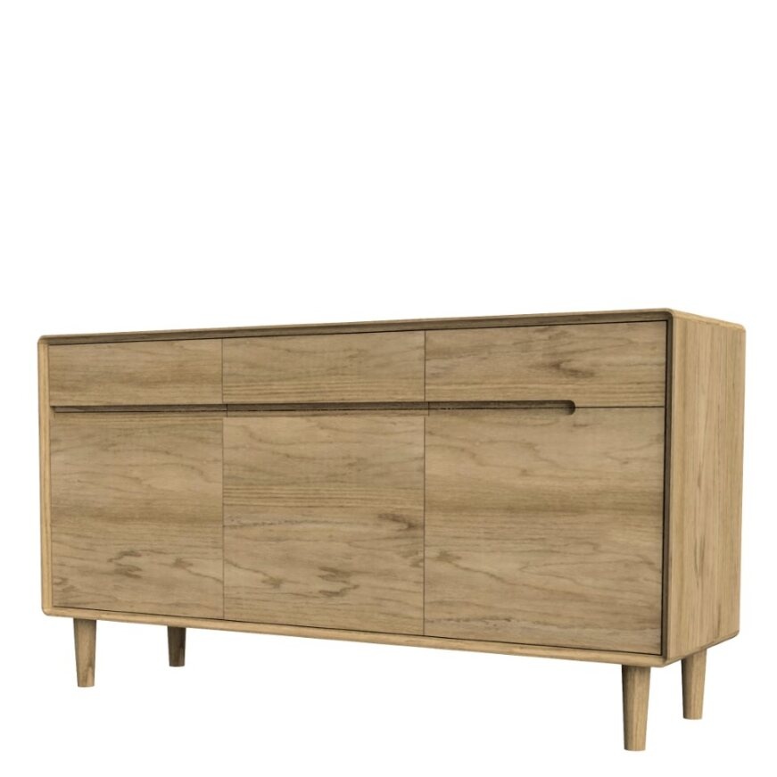 Scandic Oak 3 Door Large Sideboard - Freitaslaf Net LTD