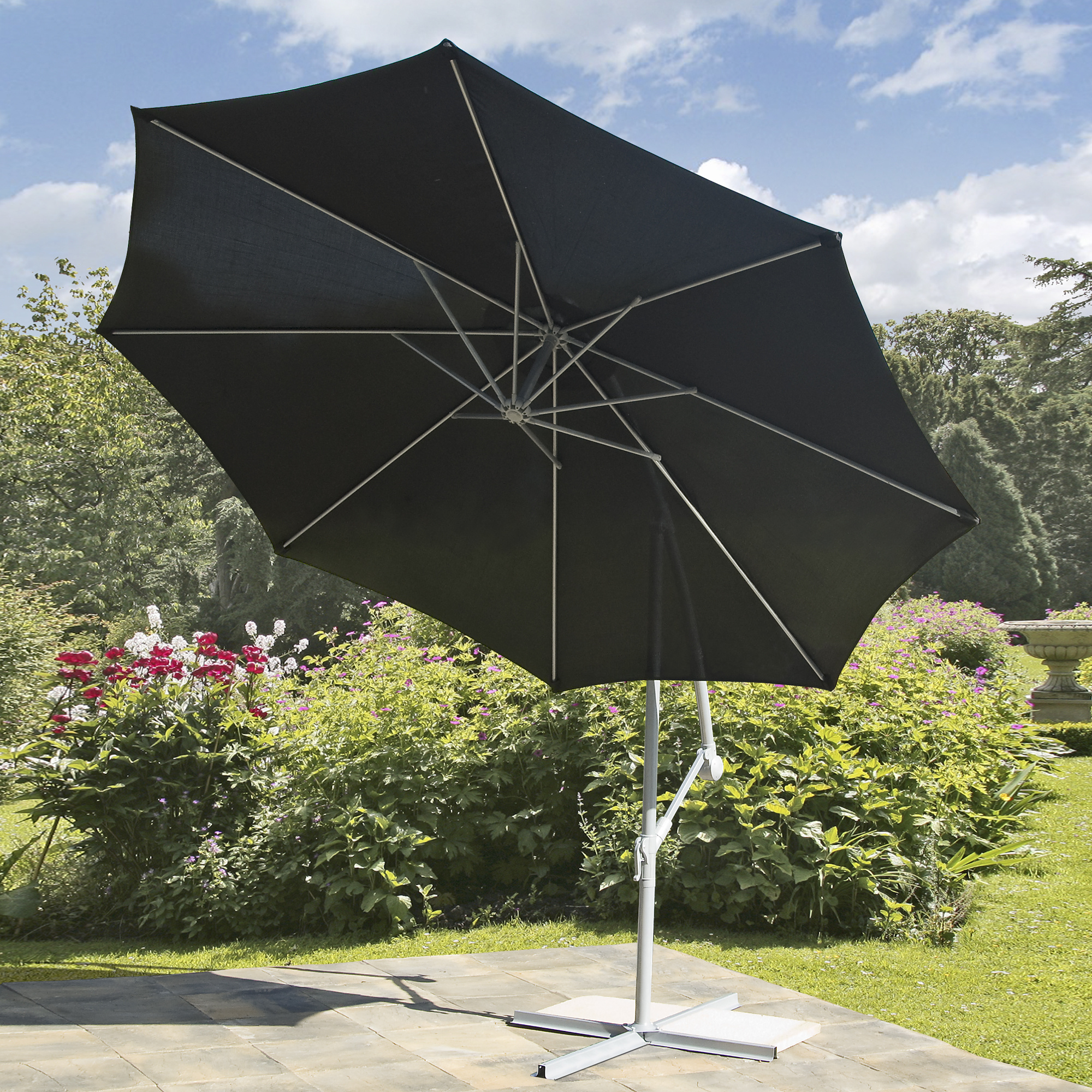 3M Hanging Crank Black Parasol - Freitaslaf Net LTD