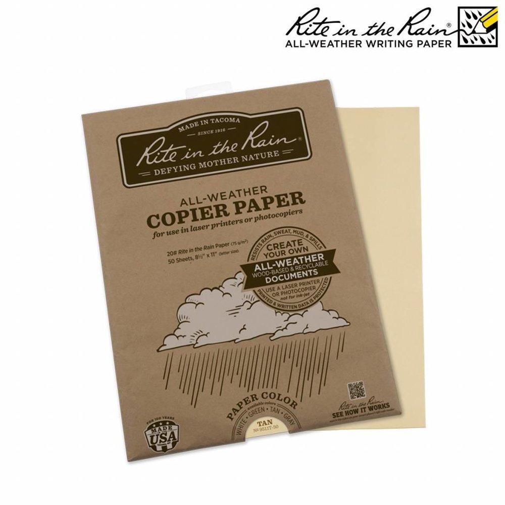 Rite in the Rain All Weather Copier paper A4 50 vel - Tan - NLTactical