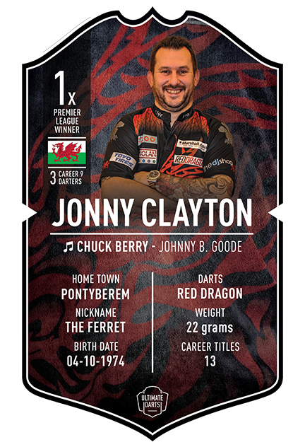 Ultimate Darts Card Jonny Clayton - Dartshopper.nl