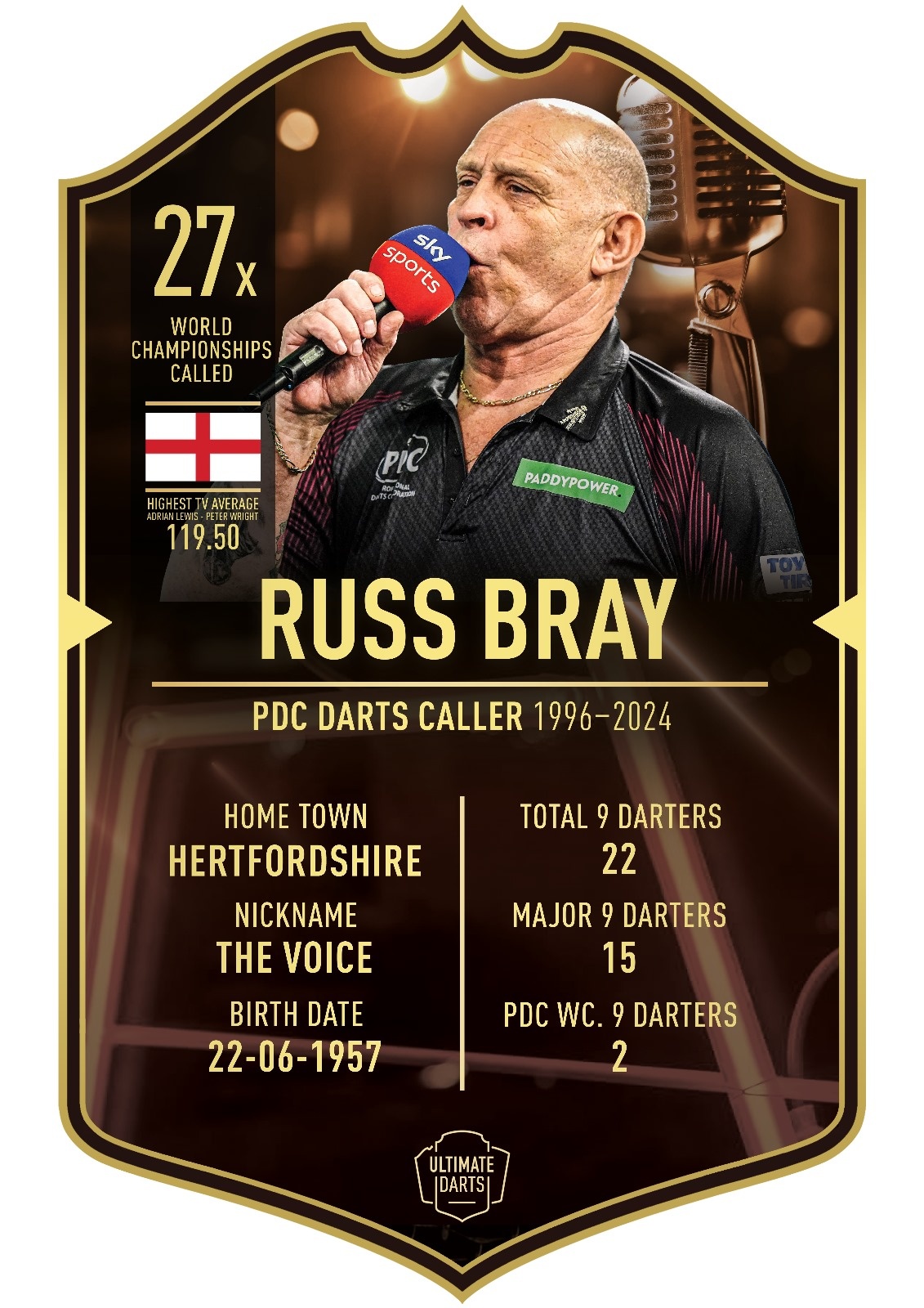 Ultimate Darts Card Russ Bray - Dartshopper.nl