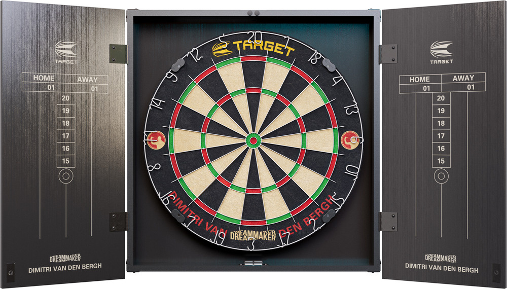 Target Dimitri van den Bergh Dartboard Cabinet Set - Dartshopper.nl
