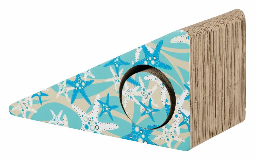 Cardboard Cat Scratching Ramp, 2 pieces 48cm, turquoise - Pet Care By Post