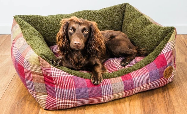 Highland Faux Wool Rectangular Dog Bed, Mulberry - Pet Care By Post