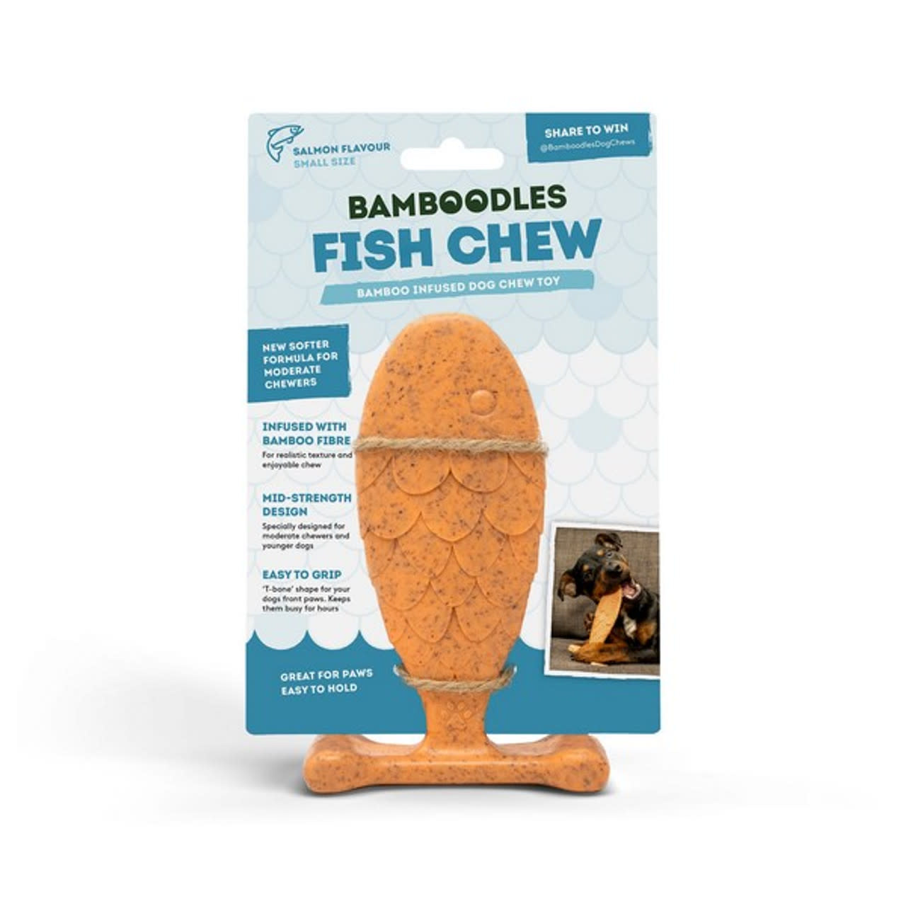 Fish Chew Bamboo Infused Salmon Flavoured Dog Chew - Pet Care By Post