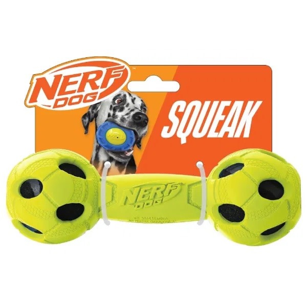 Bash Rubber Wrapped Tennis Barbell Dog Toy, 18cm - Pet Care By Post