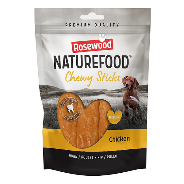 Naturefood Chewy Sticks Chicken Dog Treats, Medium 4 pack 100g - Pet ...