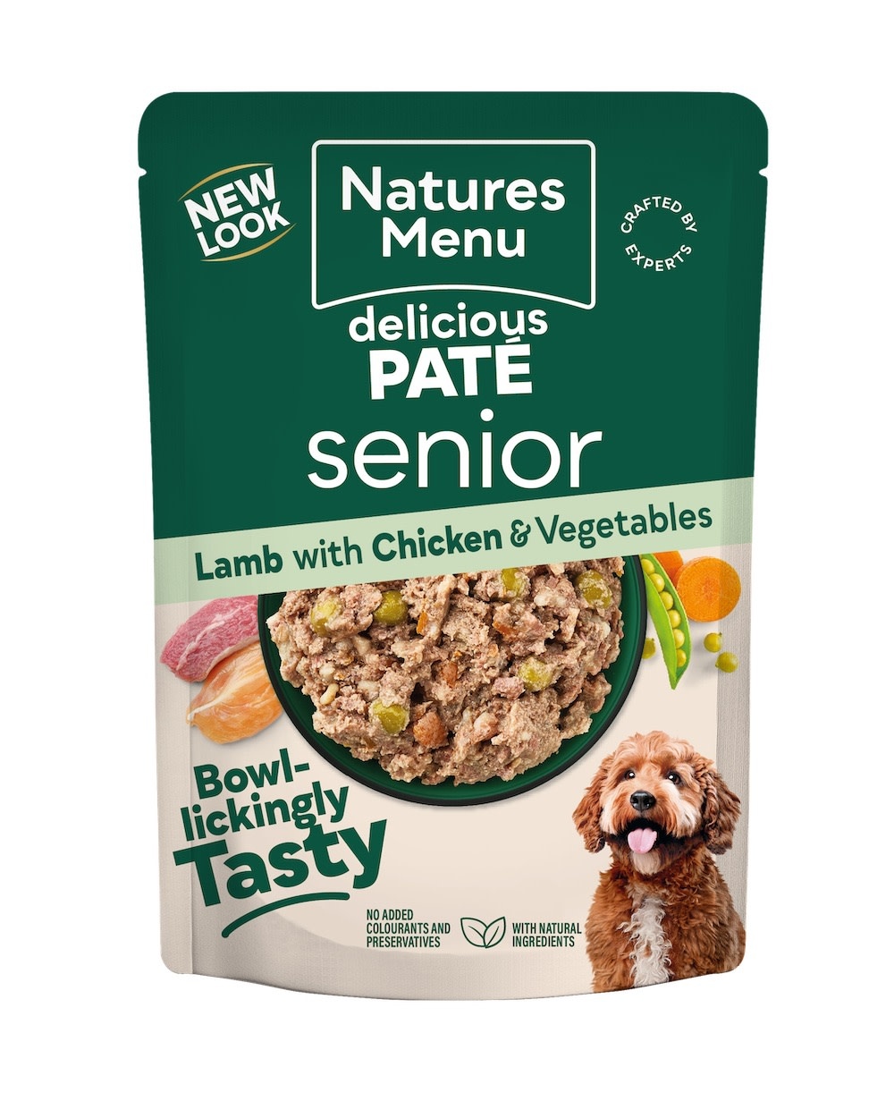 Senior Delicious Pate Wet Dog Food Pouch Lamb with Chicken and ...