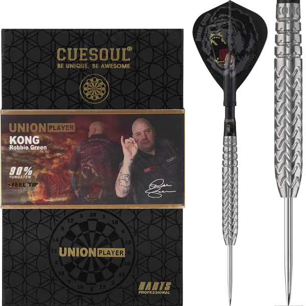 Cuesoul Robbie Green Silver 90% - Steeldarts - Dartshopper.de