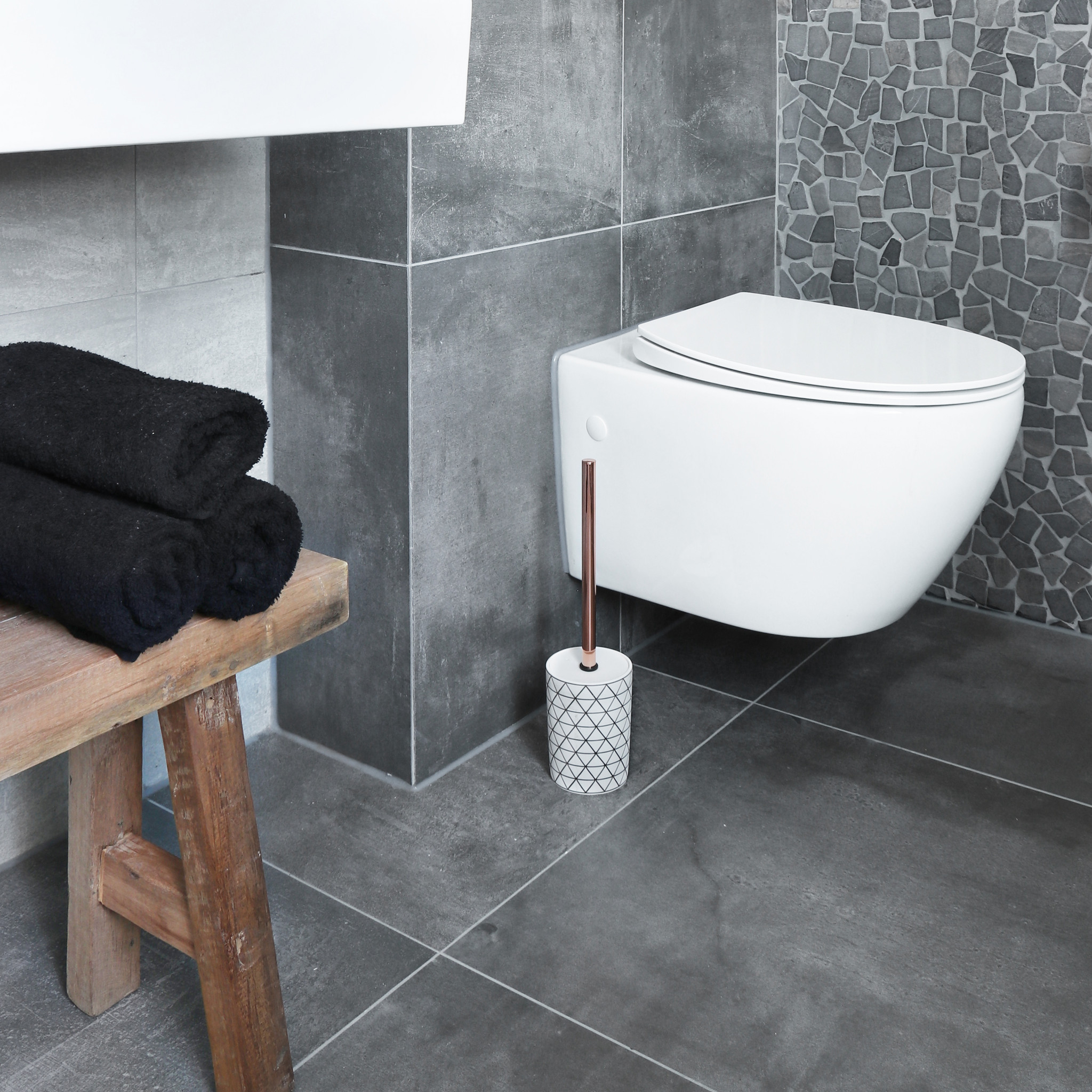 Sfeervol toilet creëren? Accessoires Set Toilet Badkamer Pastille Wit ...